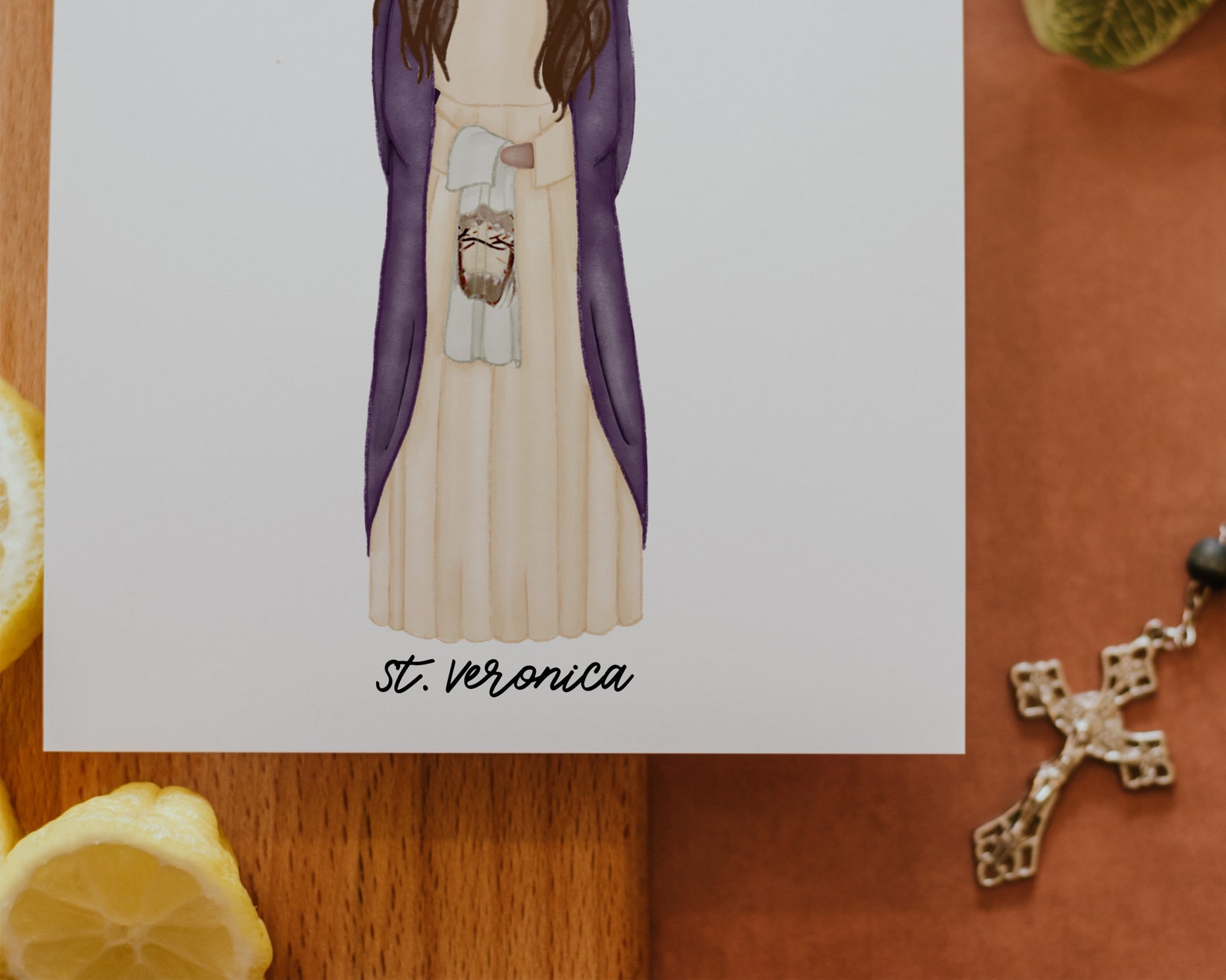 Saint Veronica Saint Card Saint Print Catholic Gift - Etsy