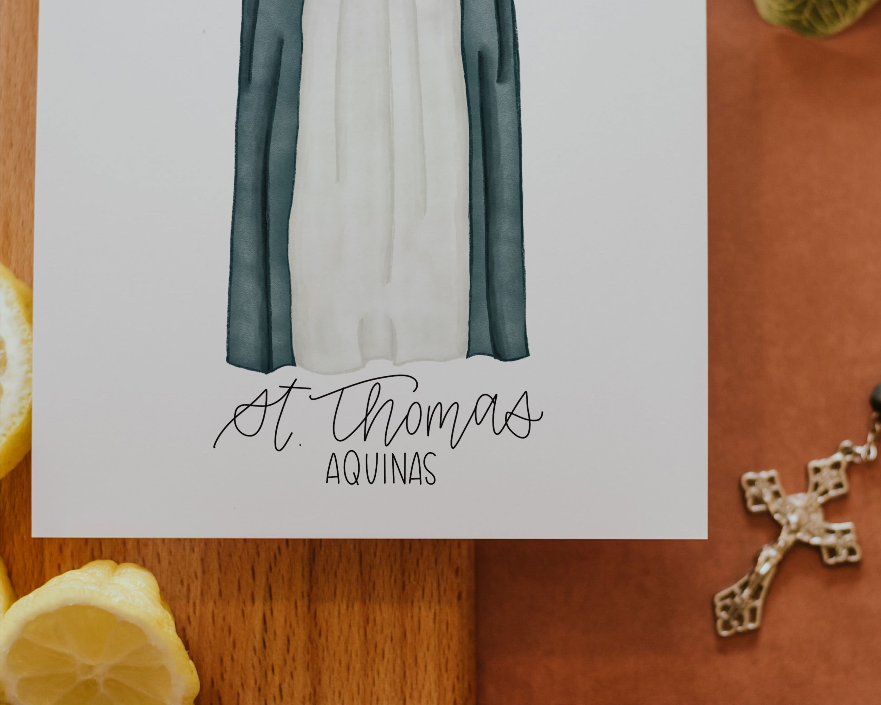 Saint Thomas Aquinas Saint Print Saint Card Catholic - Etsy