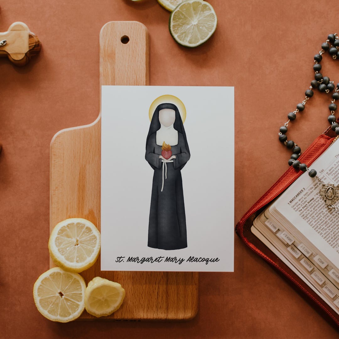 Saint Margaret Mary Alacoque | Saint Print | Saint Card | Catholic Gift ...