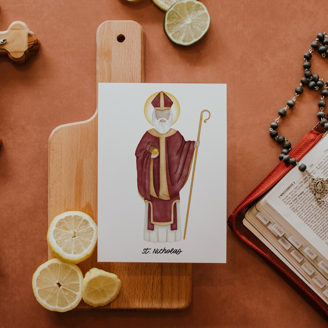 Saint Nicholas | Saint Card | Saint Print | Catholic Gift - Etsy