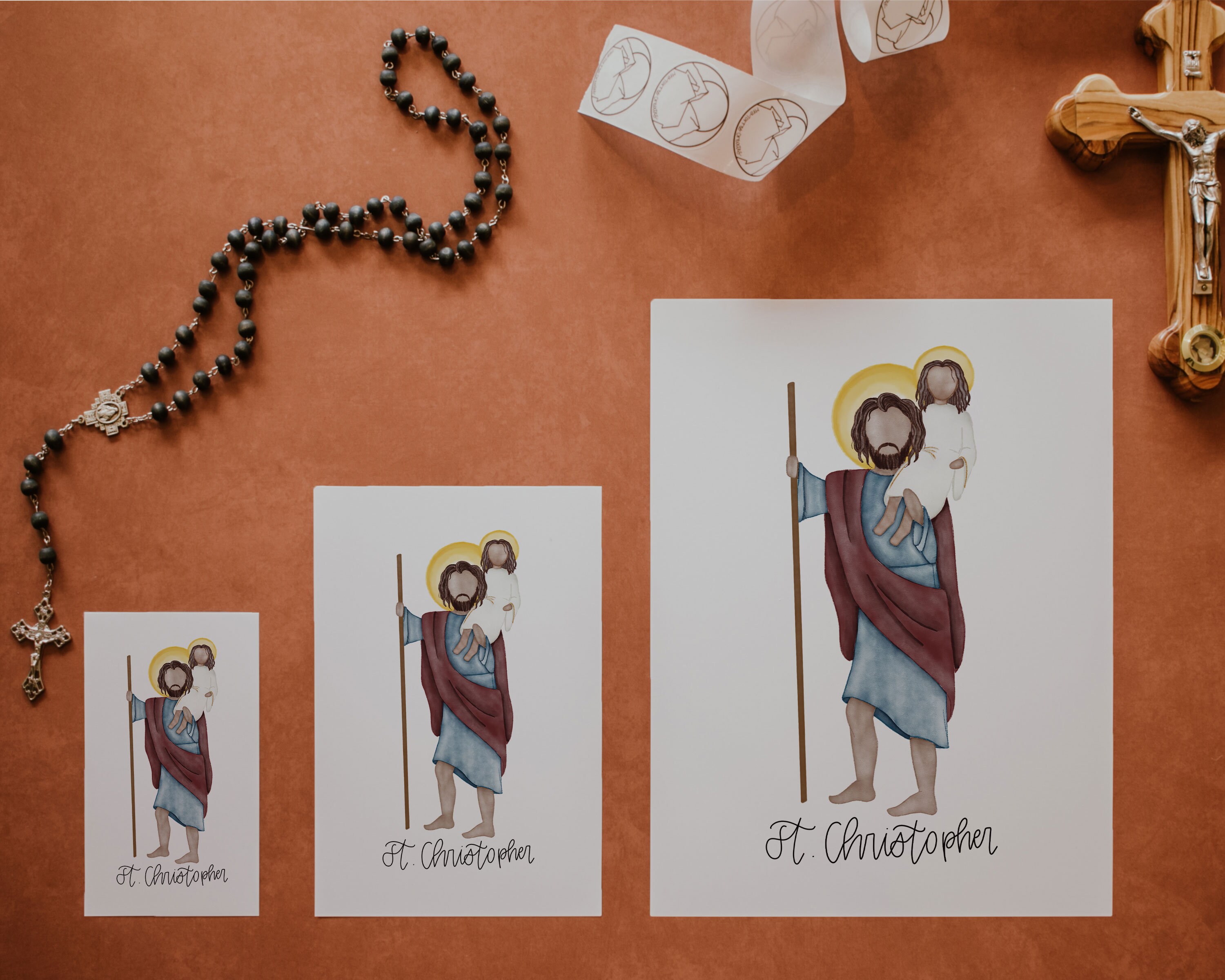 Saint Christopher Saint Print Saint Card Catholic Gift | Etsy