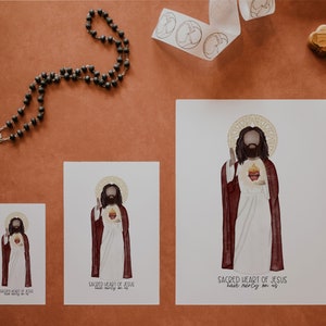 Sacred Heart of Jesus Saint Card Saint Print Catholic - Etsy