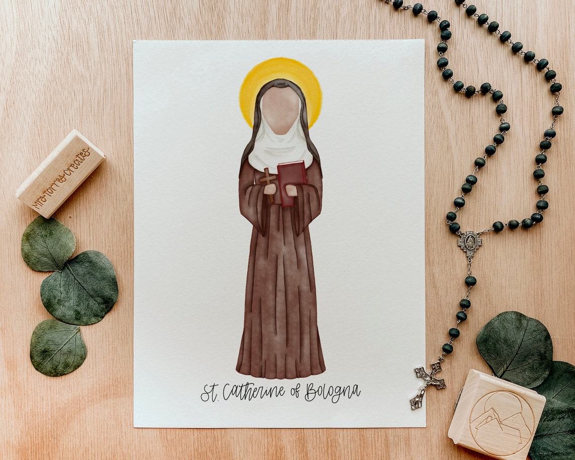 Saint Catherine of Bologna Saint Card Saint Print | Etsy
