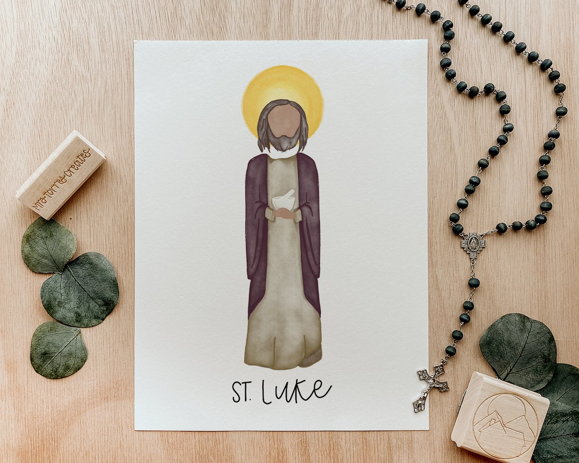 Saint Luke Saint Print Saint Card Catholic Gift | Etsy