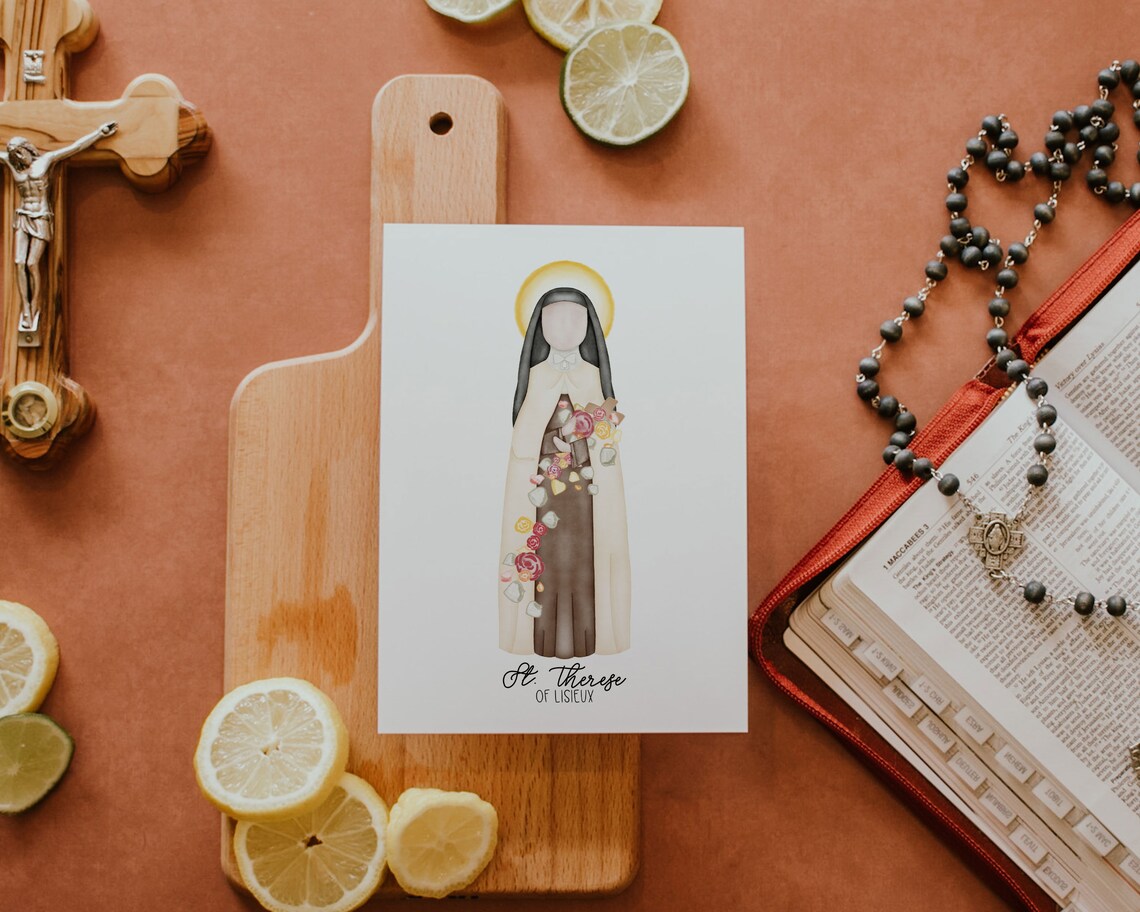 Saint Therese of Lisieux Saint Print Saint Card Catholic - Etsy