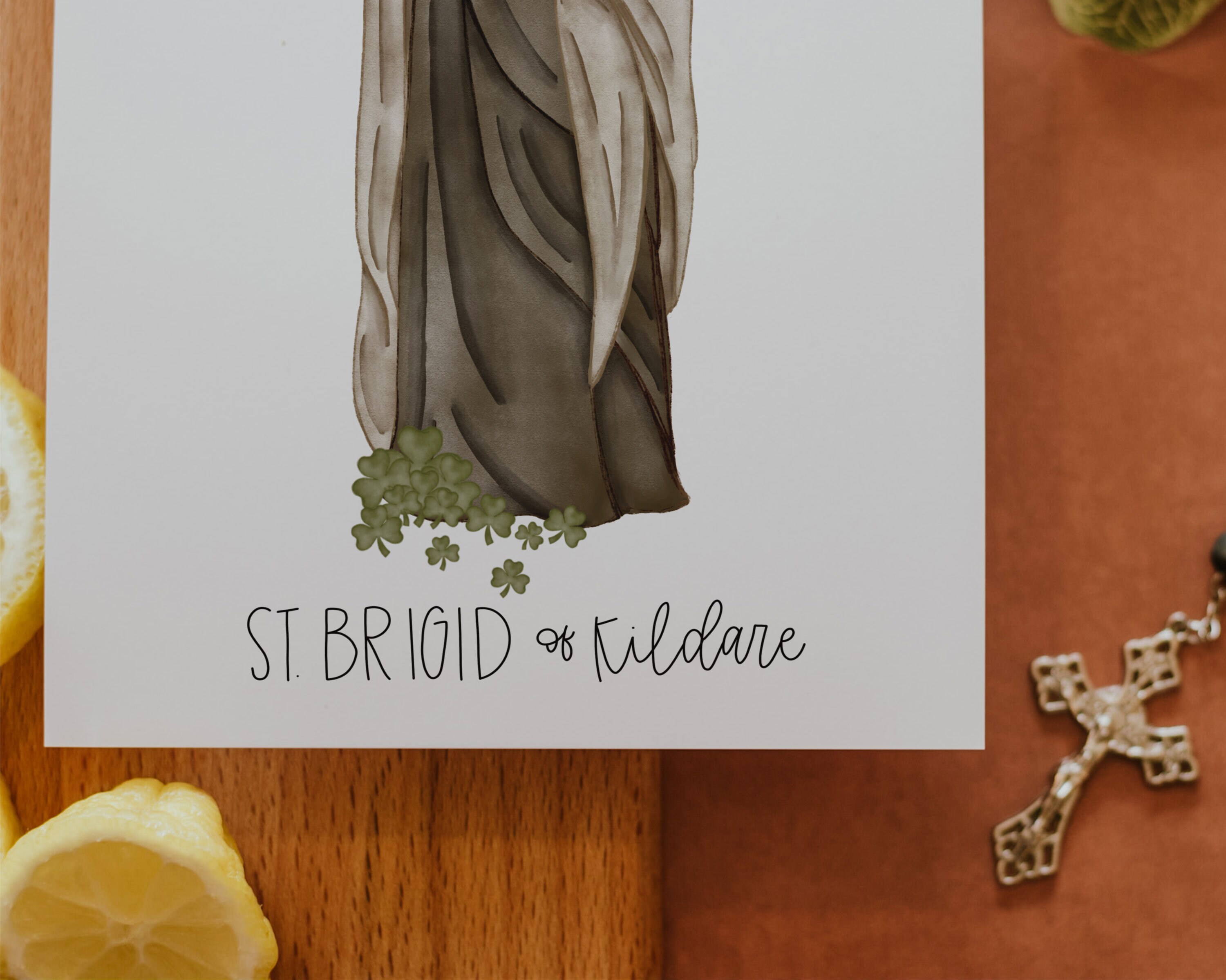 Saint Brigid of Kildare Saint Card Saint Print Catholic - Etsy