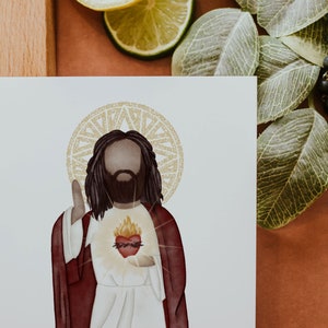 Sacred Heart of Jesus Saint Card Saint Print Catholic - Etsy