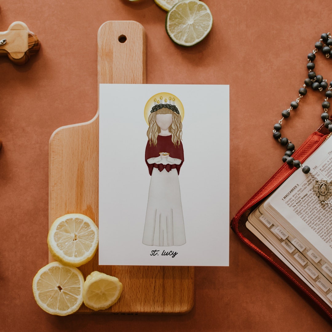 Saint Lucy | Saint Print | Saint Card | Catholic Gift - Etsy