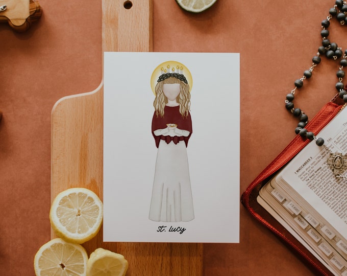 Saint Lucy | Saint Print | Saint Card | Catholic Gift - Etsy