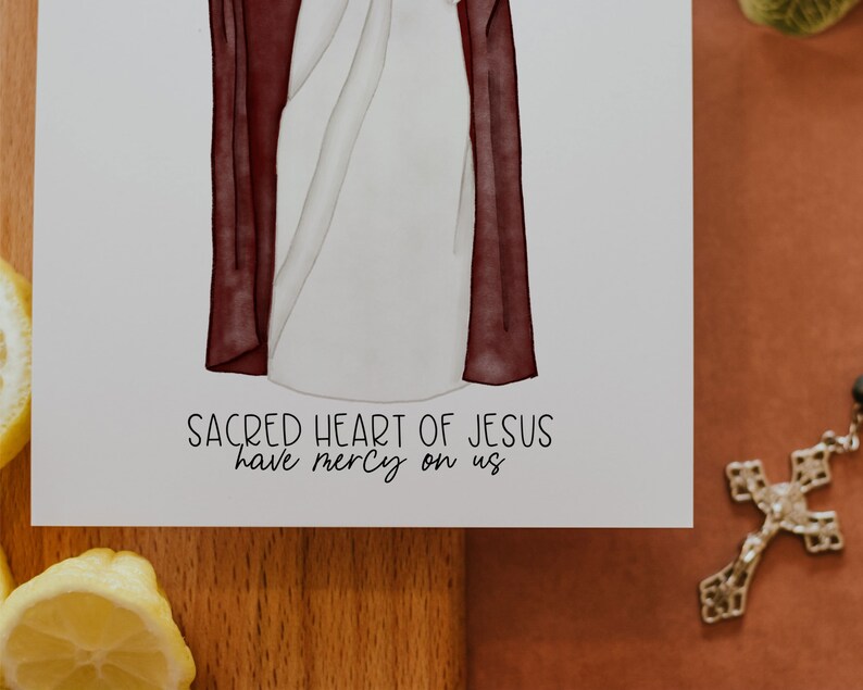 Sacred Heart of Jesus Saint Card Saint Print Catholic - Etsy
