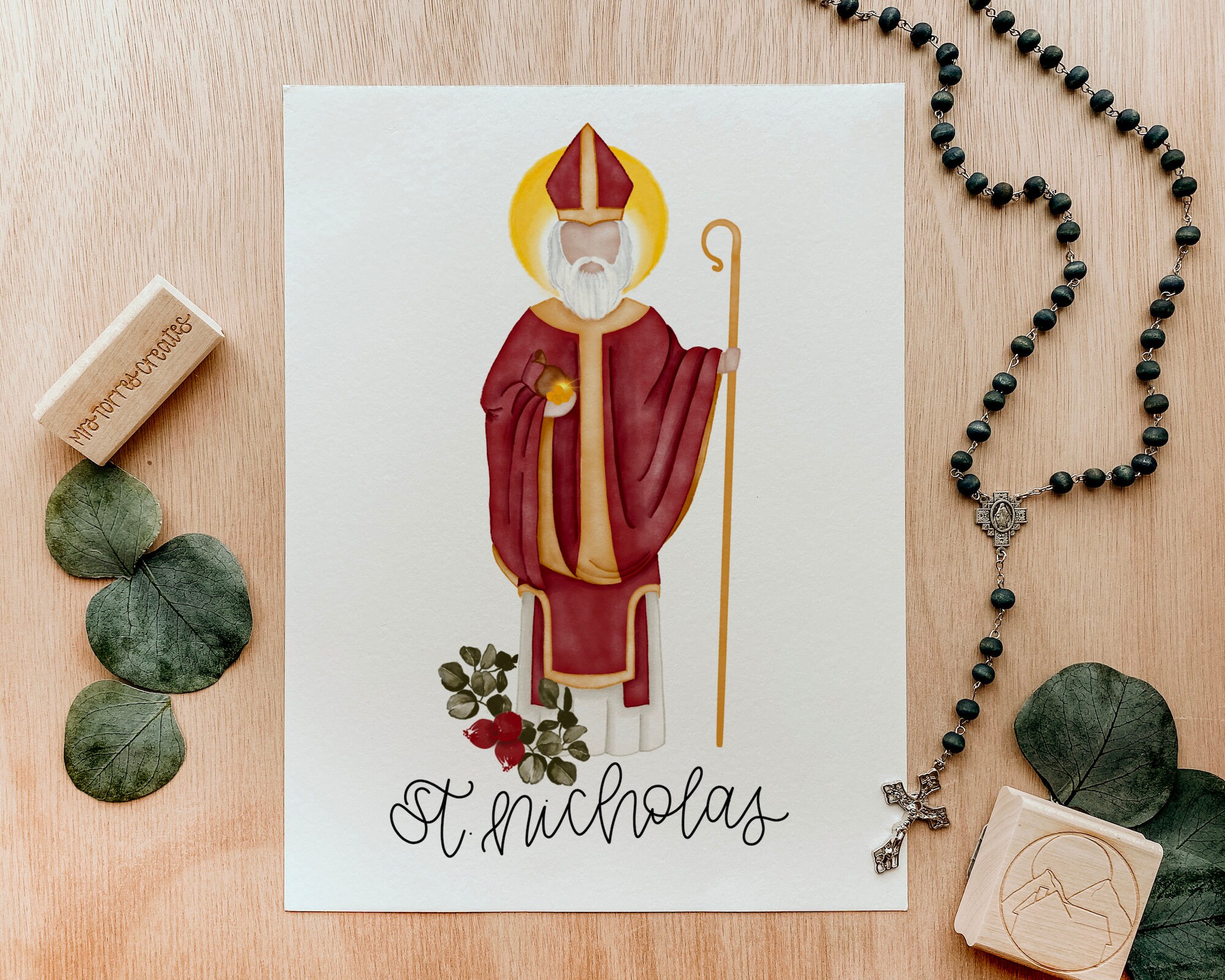 Saint Nicholas Saint Card Saint Print Catholic Gift | Etsy