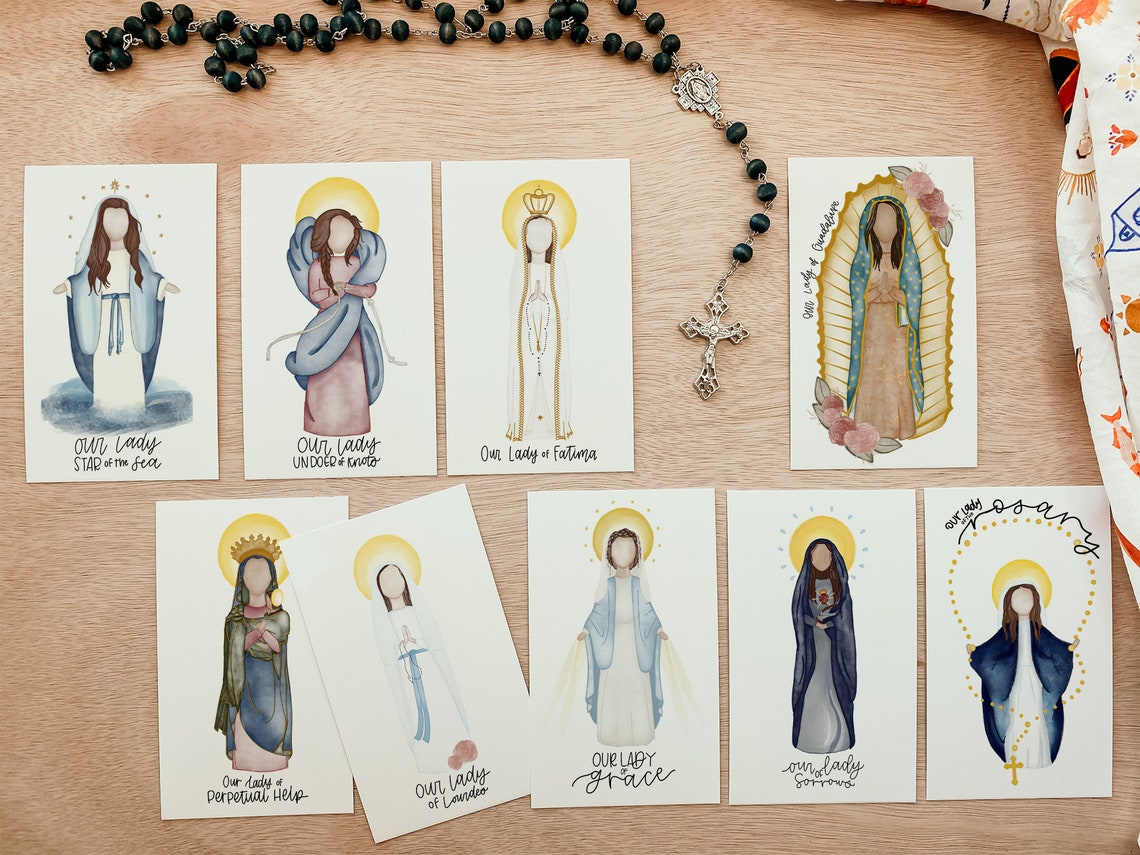 Our Lady BUNDLE Saint Prints Saint Cards Catholic Gift - Etsy
