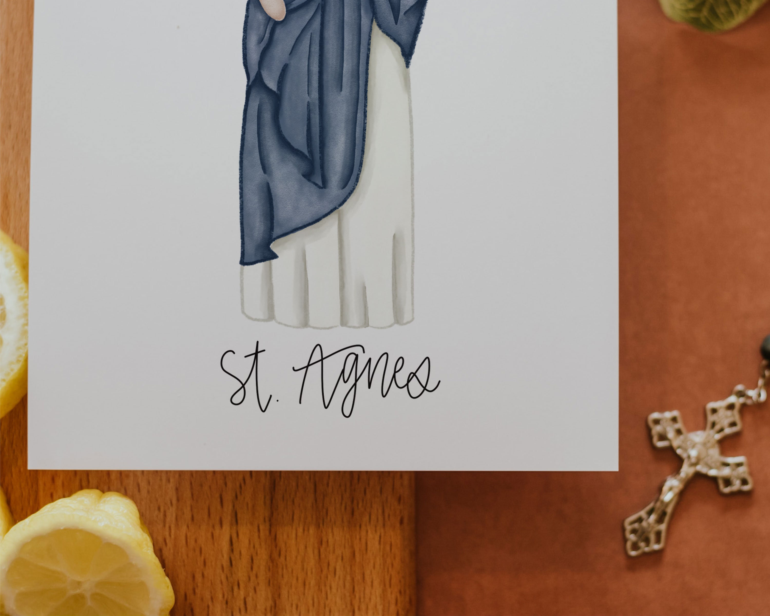 Saint Agnes Saint Print Saint Card Catholic Print - Etsy