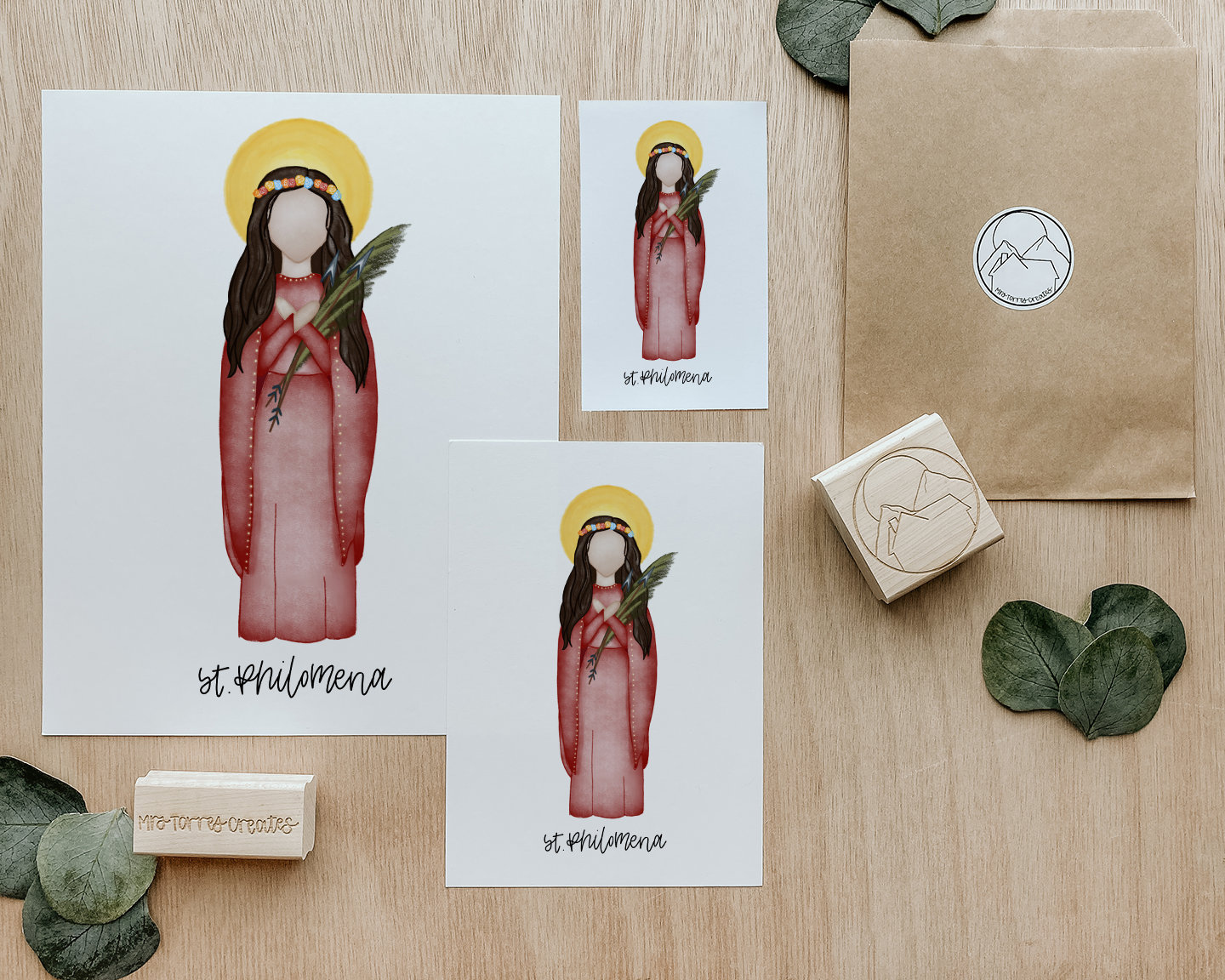 Saint Philomena Saint Card Saint Print Catholic Gift | Etsy