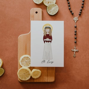 Saint Lucy Saint Print Saint Card Catholic Gift - Etsy