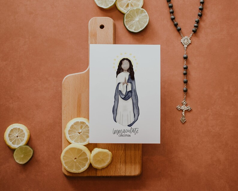 Immaculate Conception Saint Card Saint Print Catholic | Etsy