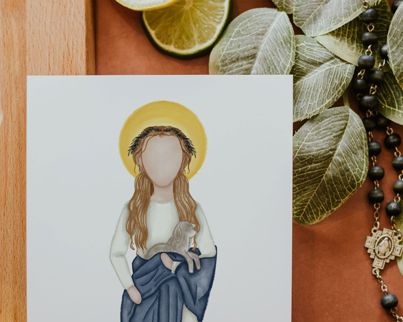 Saint Agnes Saint Print Saint Card Catholic Print - Etsy