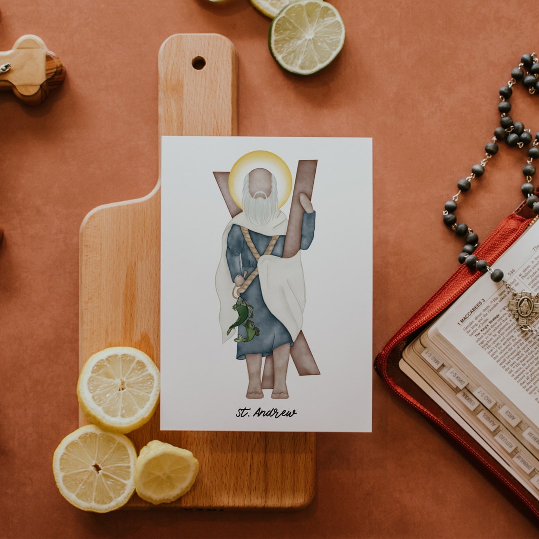 Saint Andrew | Saint Card | Saint Print | Catholic Gift - Etsy