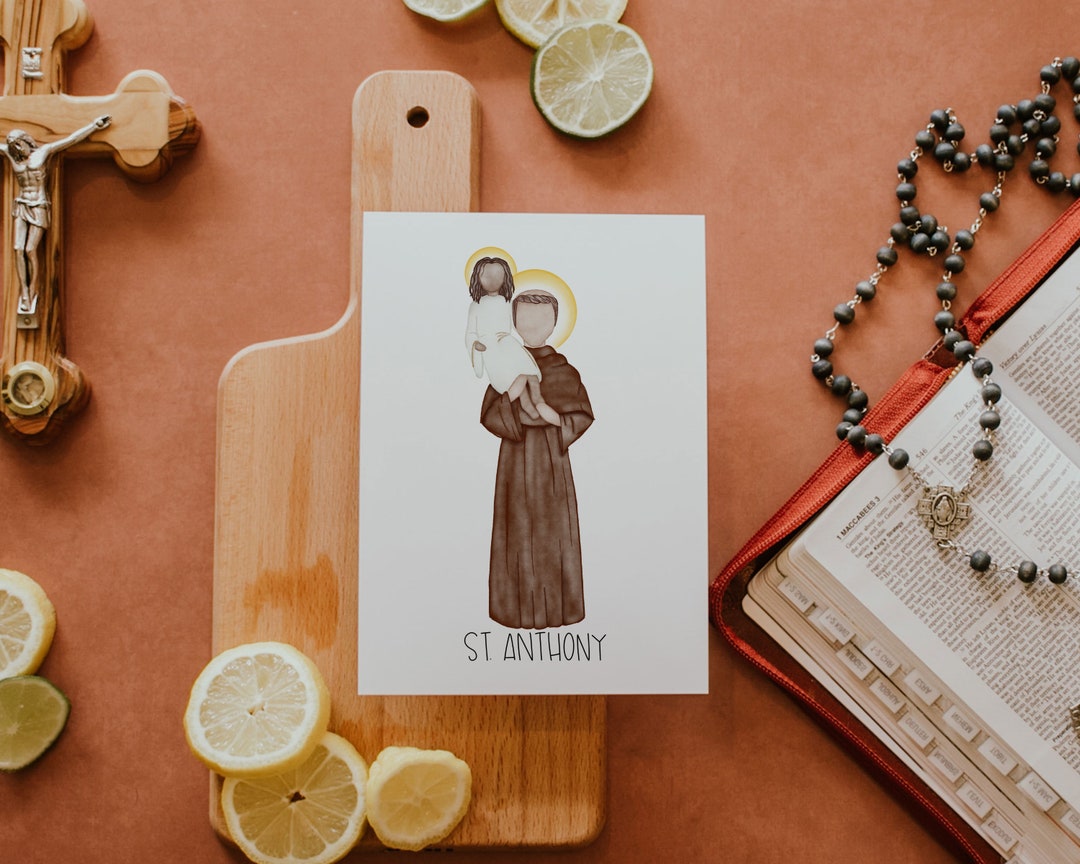 Saint Anthony Saint Card Saint Print Catholic Gift - Etsy