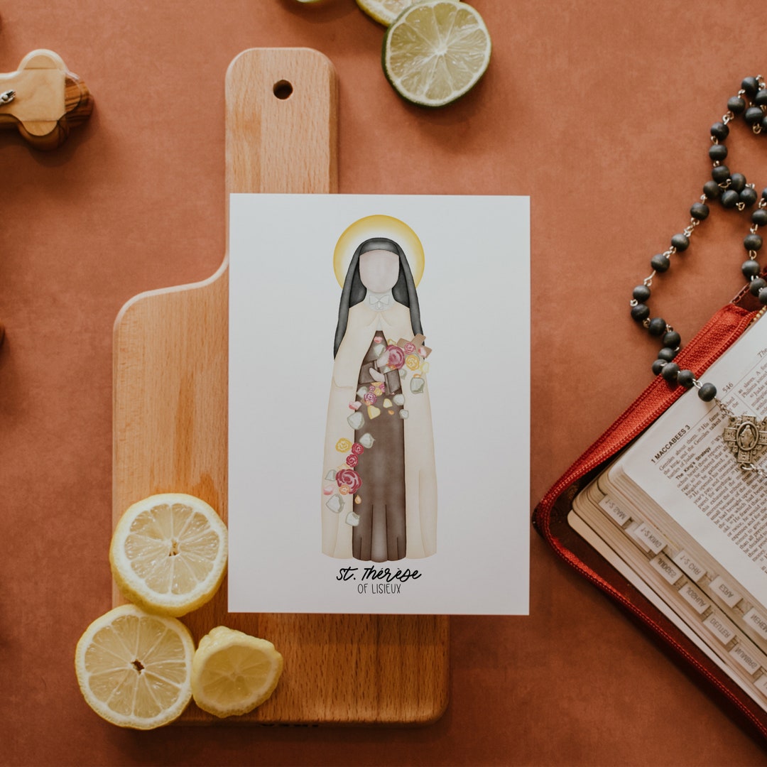 Saint Therese of Lisieux | Saint Print | Saint Card | Catholic Gift - Etsy