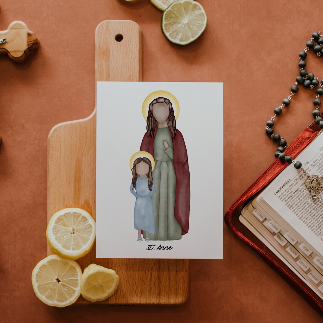 Saint Anne | Saint Card | Saint Print | Catholic Gift - Etsy