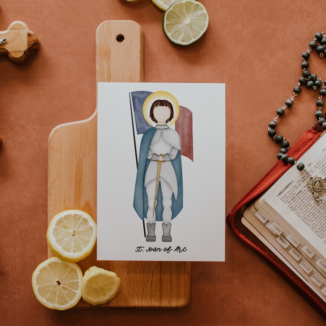 Saint Joan of Arc | Saint Card | Saint Print | Catholic Gift - Etsy