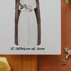 Saint Catherine of Siena | Saint Print | Saint Card | Catholic Gift - Etsy