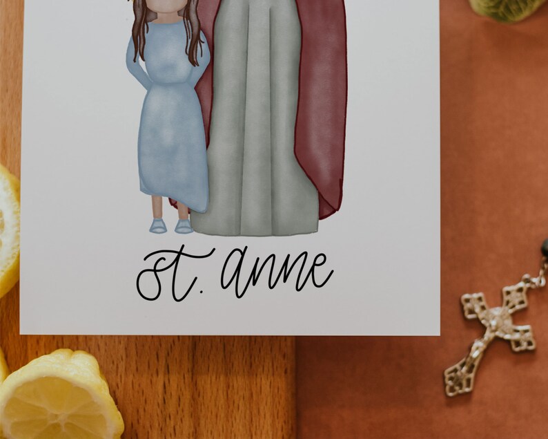Saint Anne Saint Card Saint Print Catholic Gift - Etsy