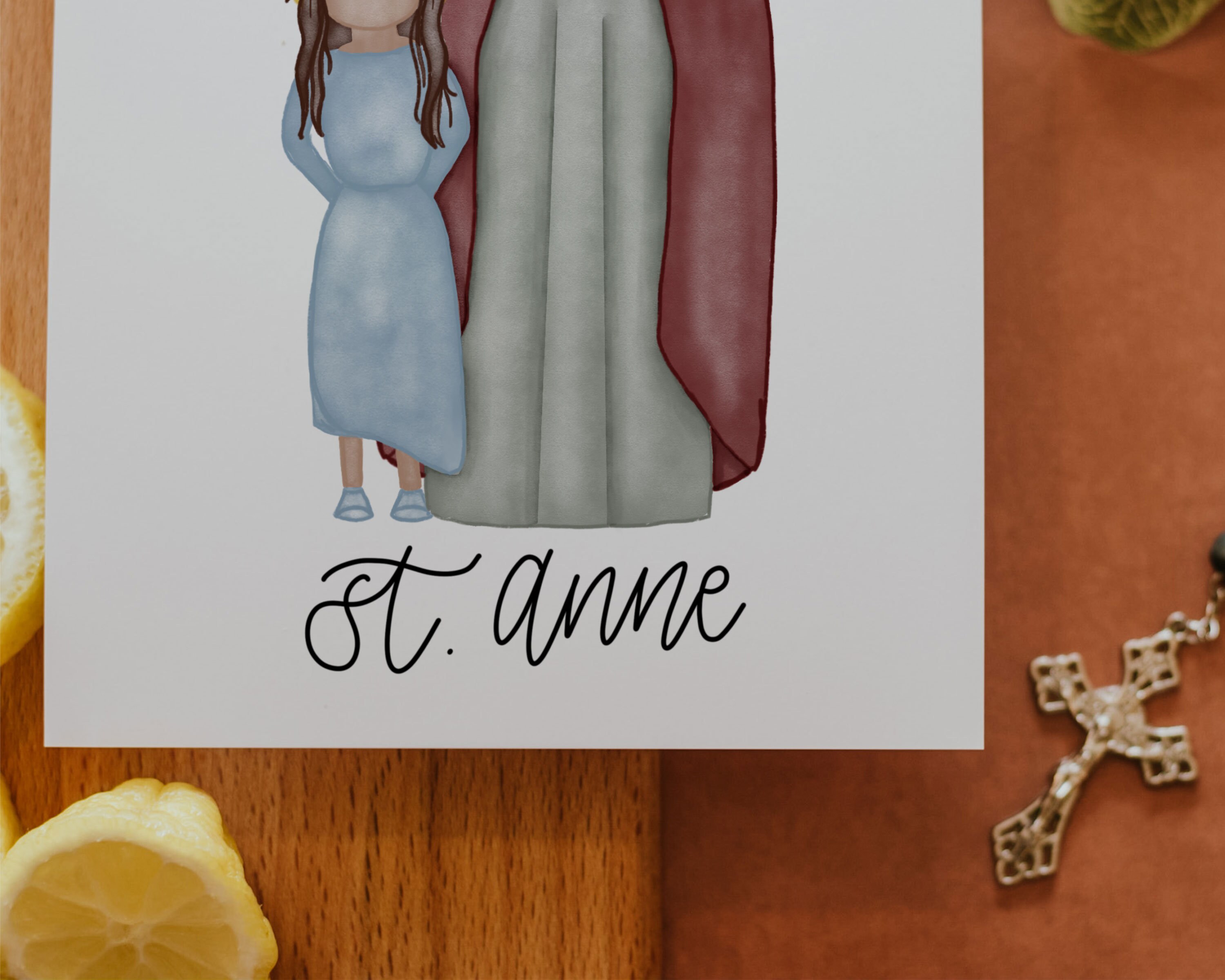 Saint Anne Saint Card Saint Print Catholic Gift - Etsy