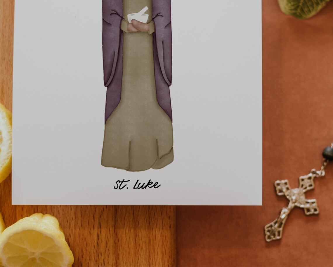Saint Luke | Saint Print | Saint Card | Catholic Gift - Etsy