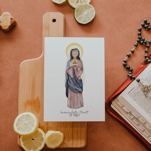 Sacred Heart of Jesus Saint Card Saint Print Catholic - Etsy