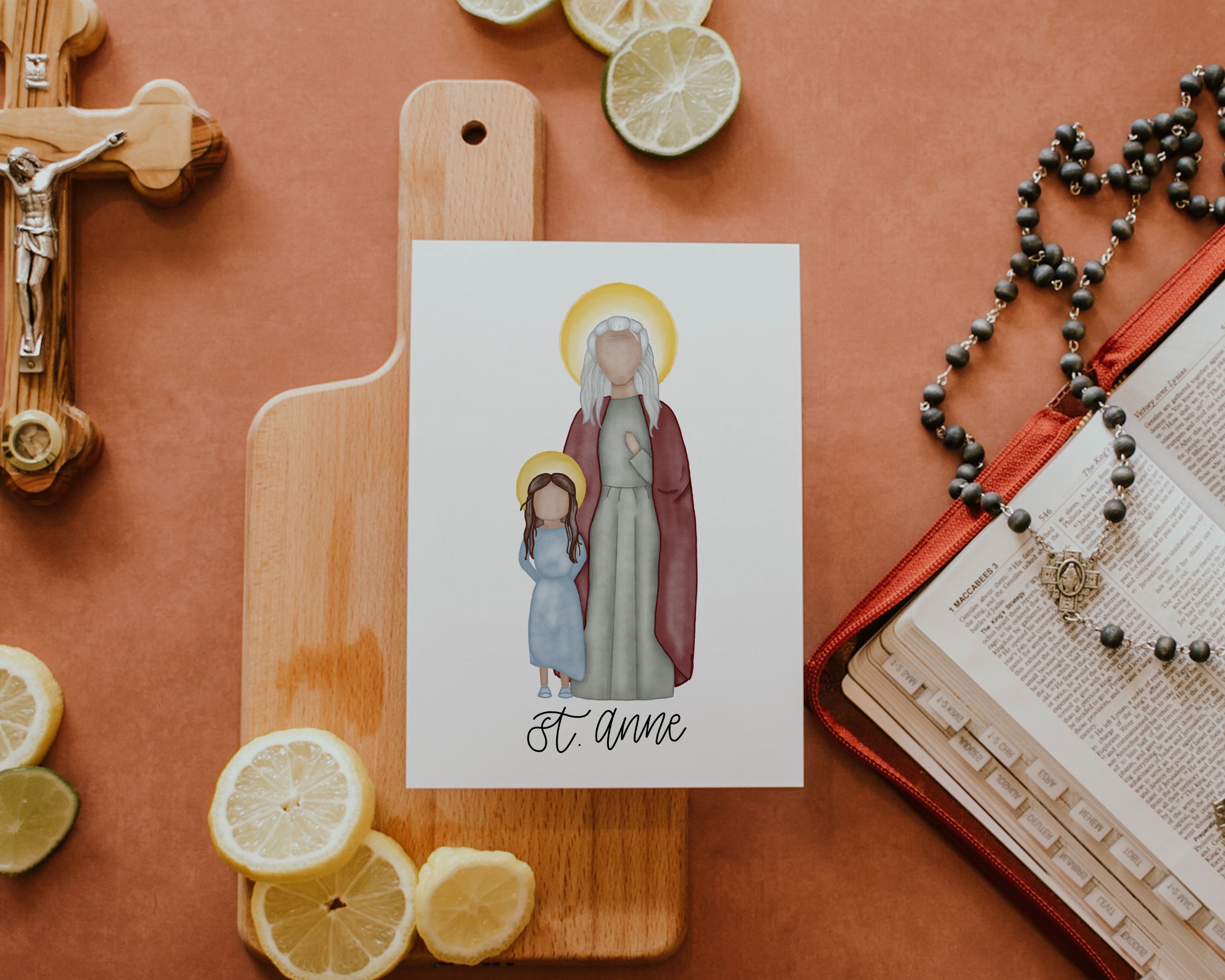 Saint Anne Saint Card Saint Print Catholic Gift - Etsy