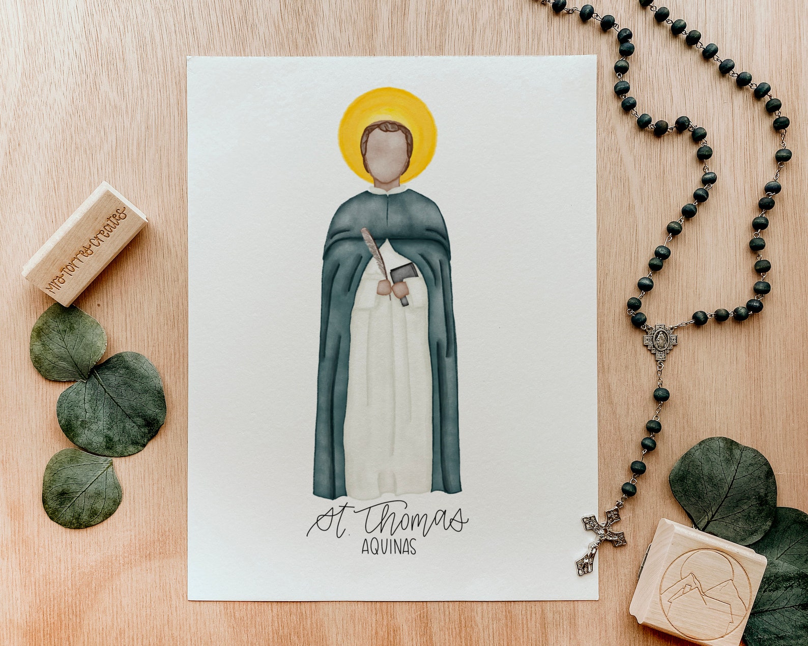 Saint Thomas Aquinas Saint Print Saint Card Catholic | Etsy