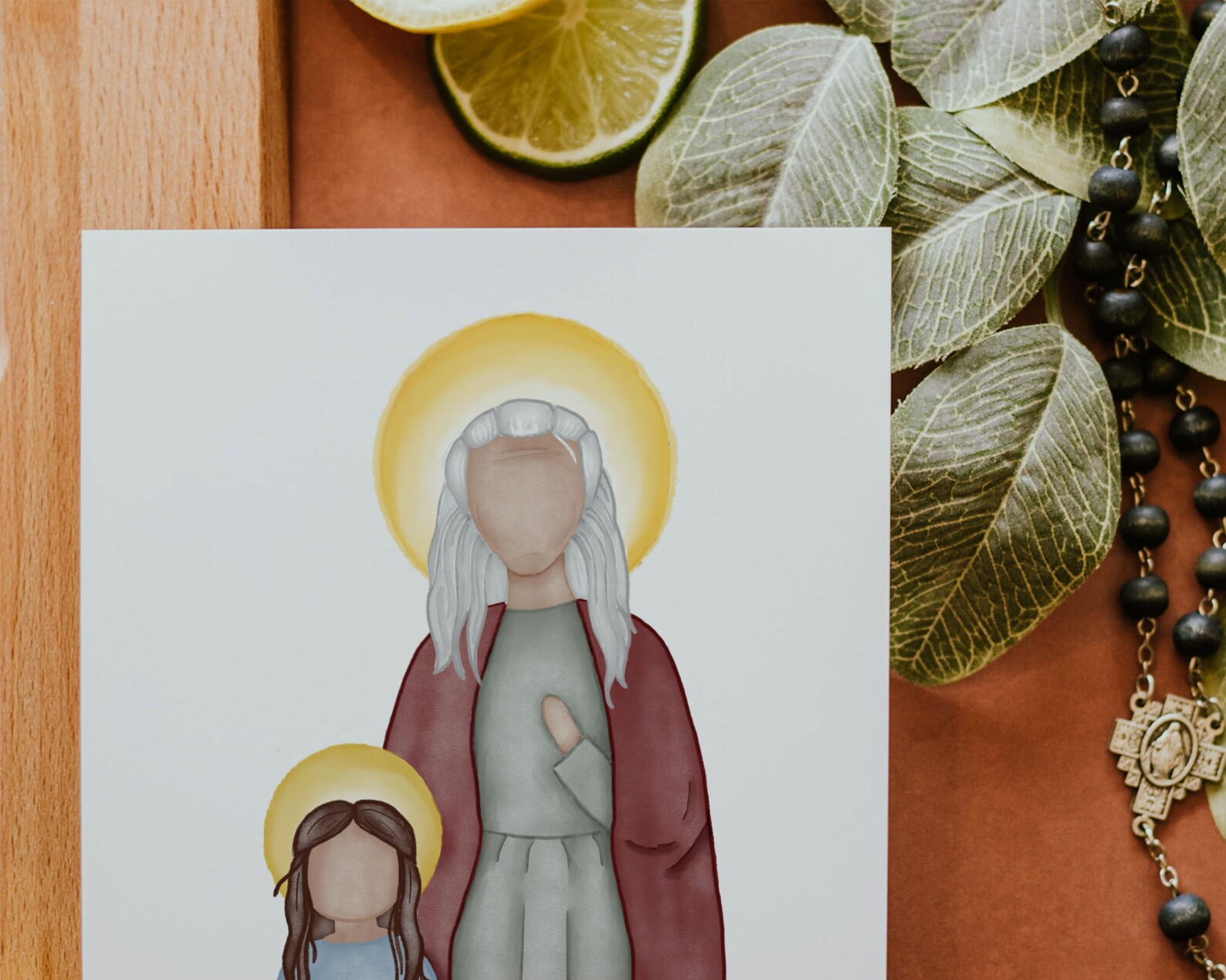 Saint Anne Saint Card Saint Print Catholic Gift - Etsy