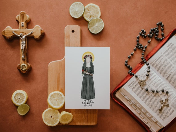 Saint Rita Saint Print Saint Card Catholic Gift - Etsy
