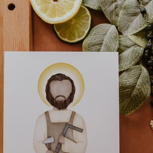 Saint Joseph the Worker | Saint Print | Saint Card | Catholic Gift - Etsy