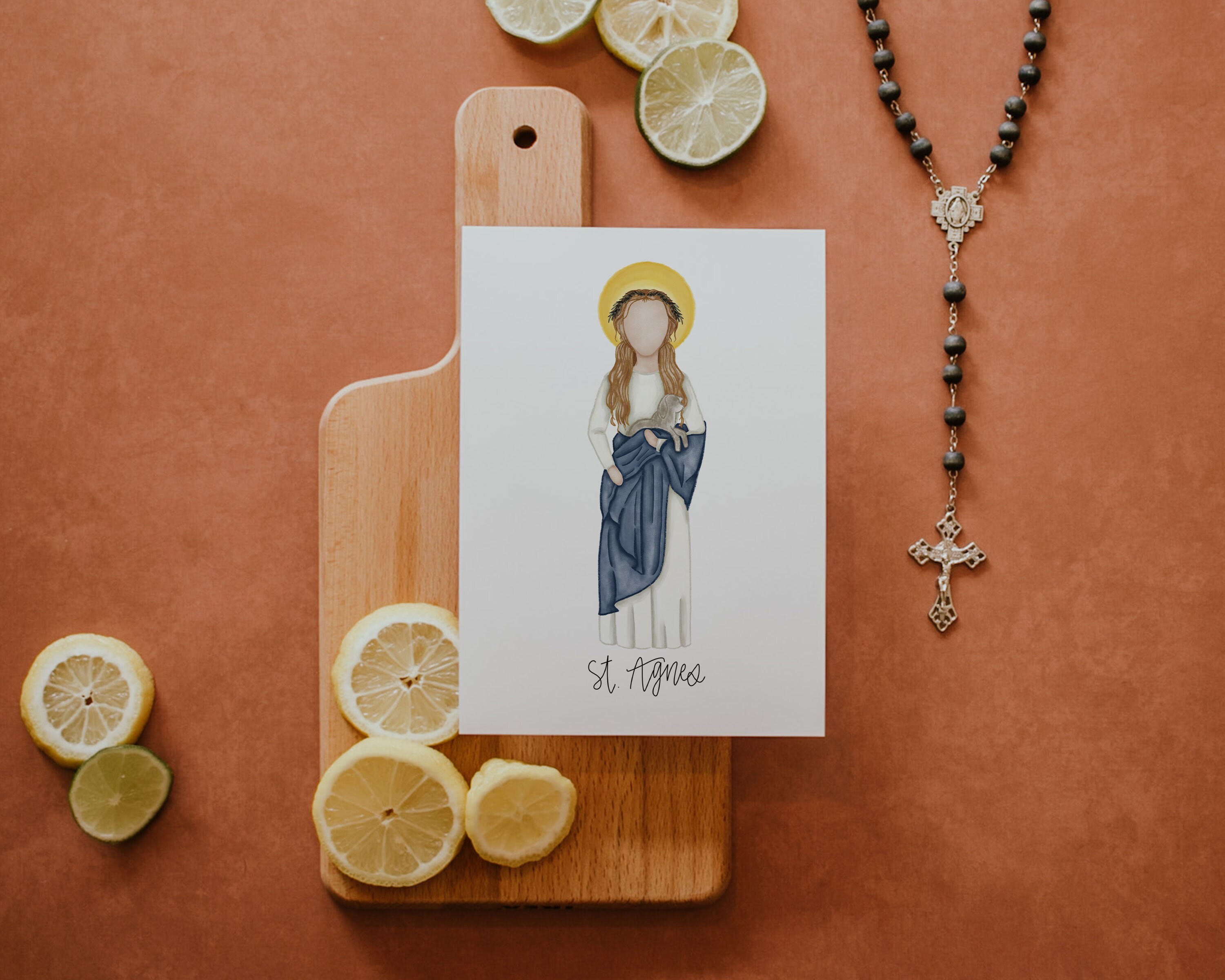 Saint Agnes Saint Print Saint Card Catholic Print - Etsy