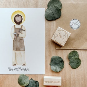 Saint Joseph the Worker Saint Print Saint Card Catholic | Etsy