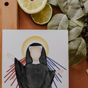 Saint Faustina | Divine Mercy | Saint Print | Saint Card | Catholic ...