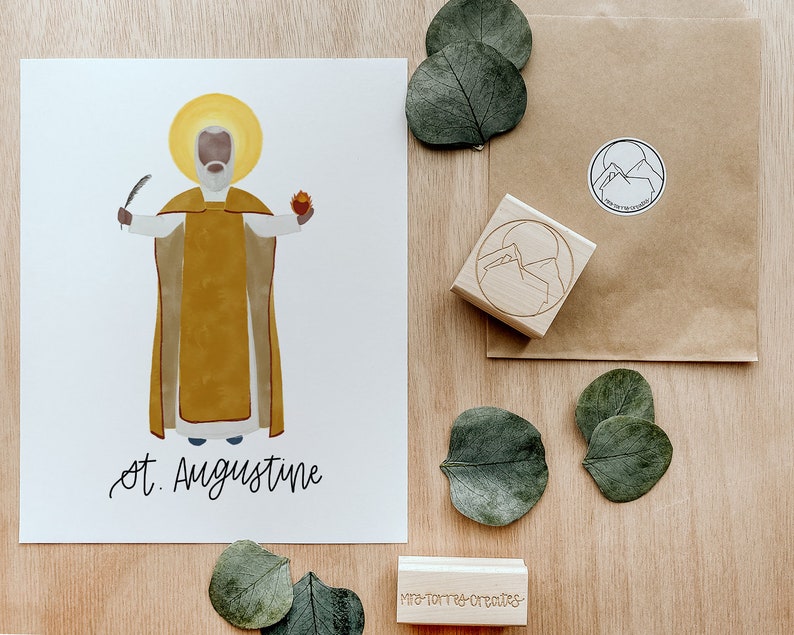 Saint Augustine Saint Card Saint Print Catholic Gift | Etsy