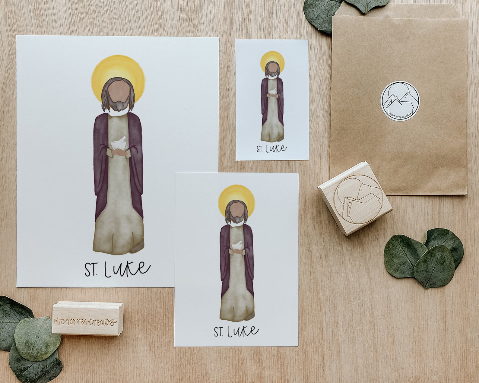 Saint Luke Saint Print Saint Card Catholic Gift | Etsy