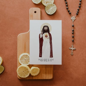 Sacred Heart of Jesus Saint Card Saint Print Catholic - Etsy