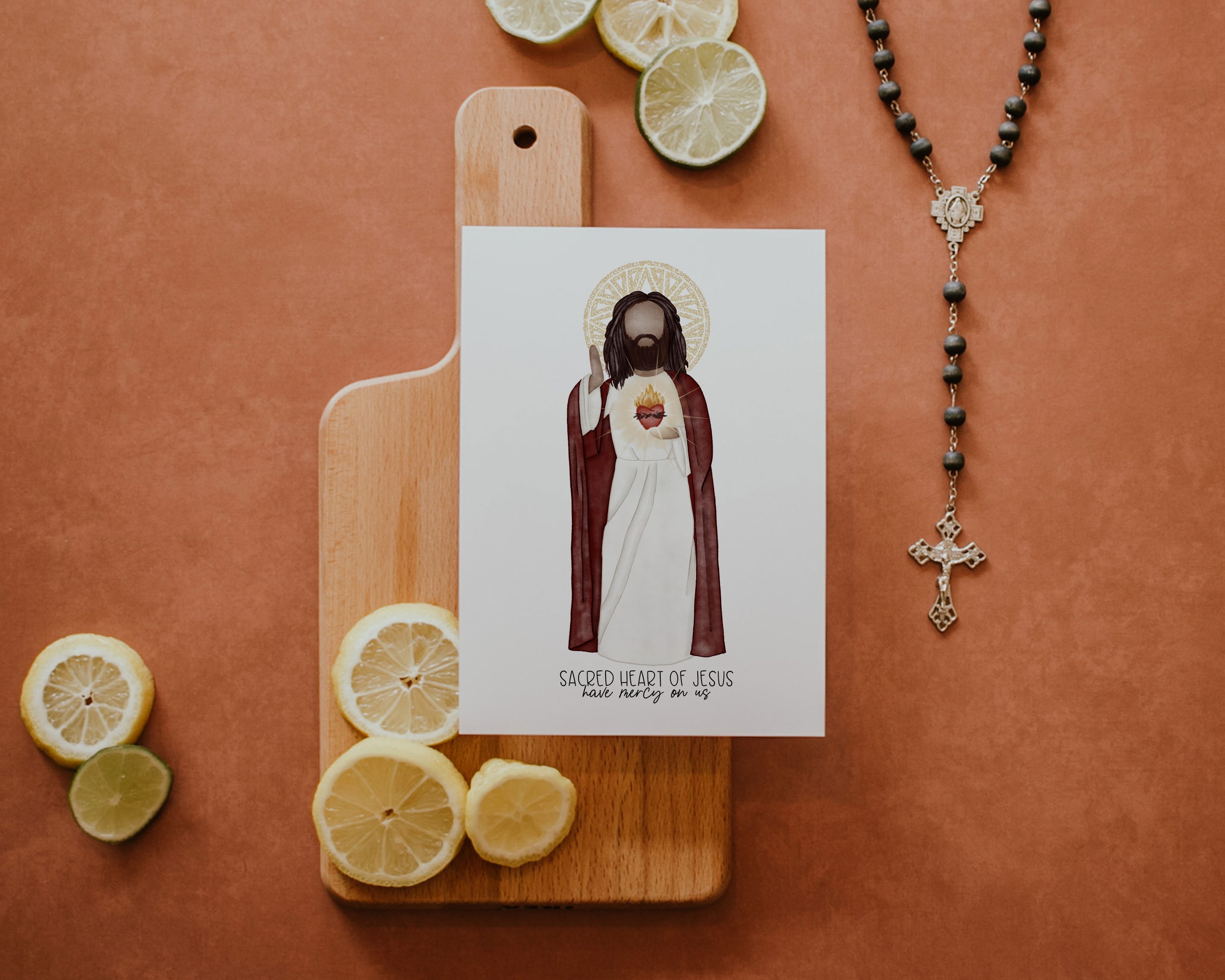 Sacred Heart of Jesus Saint Card Saint Print Catholic - Etsy