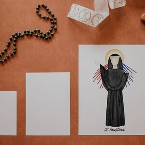 Saint Faustina | Divine Mercy | Saint Print | Saint Card | Catholic ...