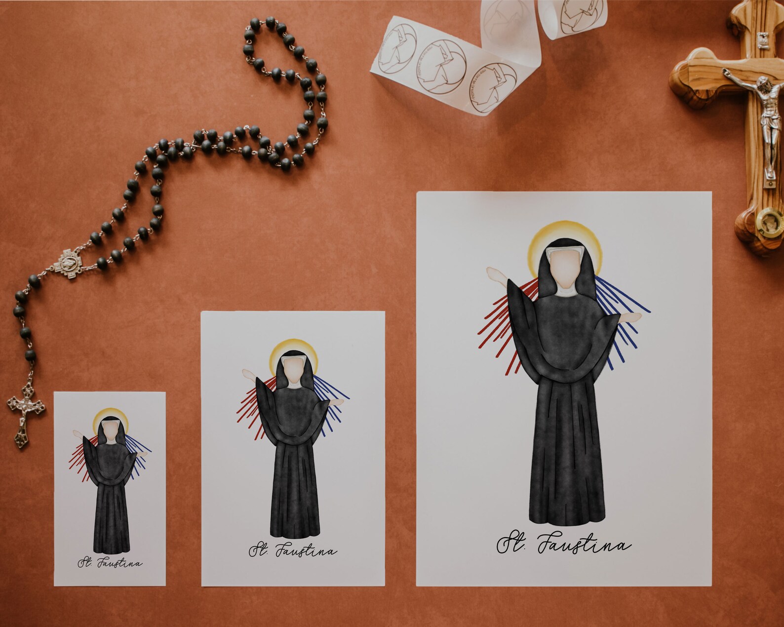 Saint Faustina Divine Mercy Saint Print Saint Card - Etsy