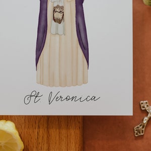 Saint Veronica Saint Card Saint Print Catholic Gift - Etsy