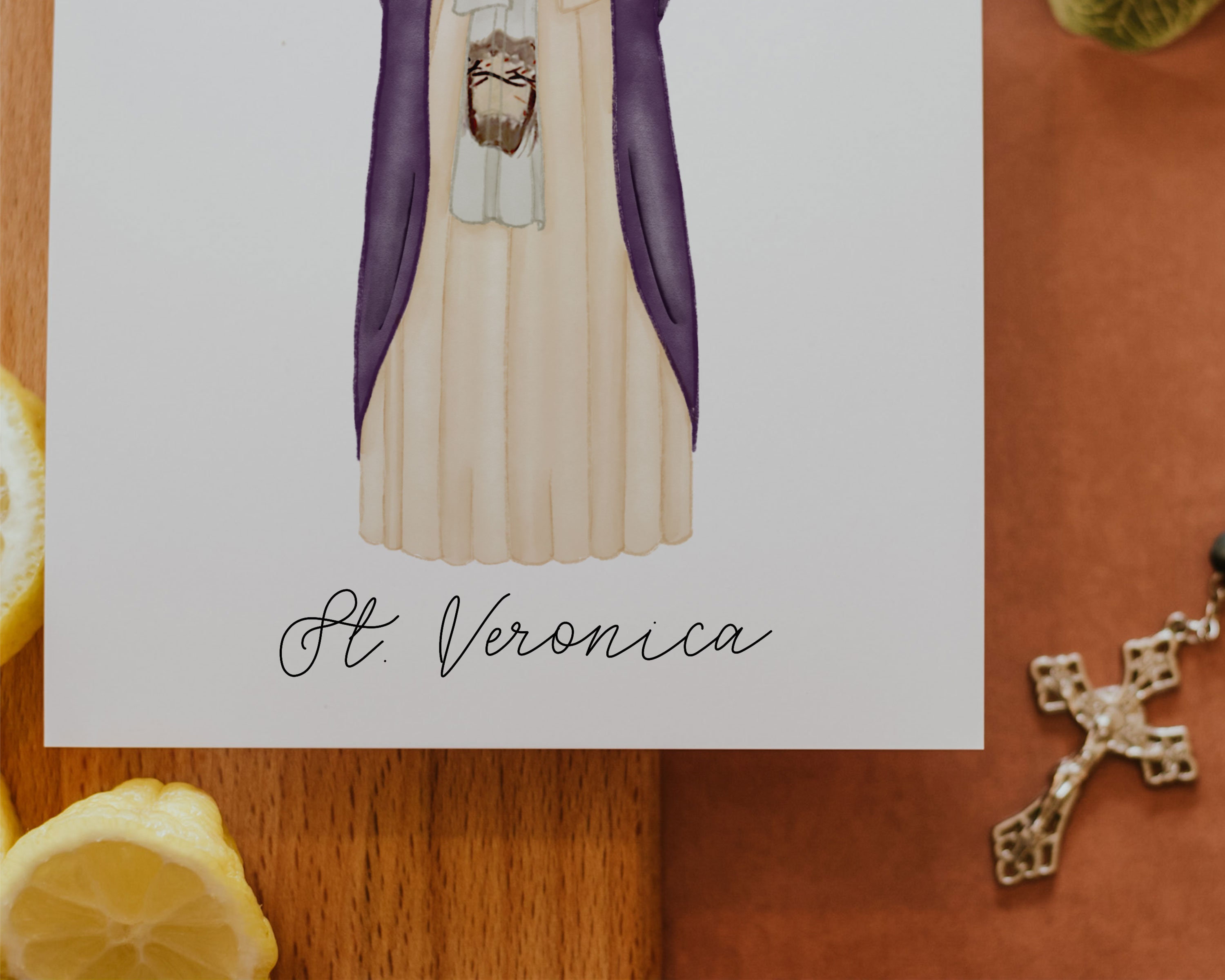 Saint Veronica Saint Card Saint Print Catholic Gift - Etsy