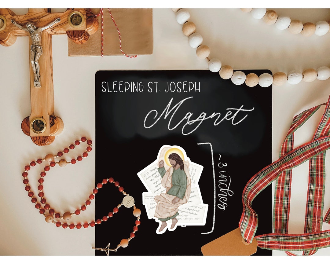 Sleeping St. Joseph Magnet // Saint Magnet // Saint Decal // Catholic ...