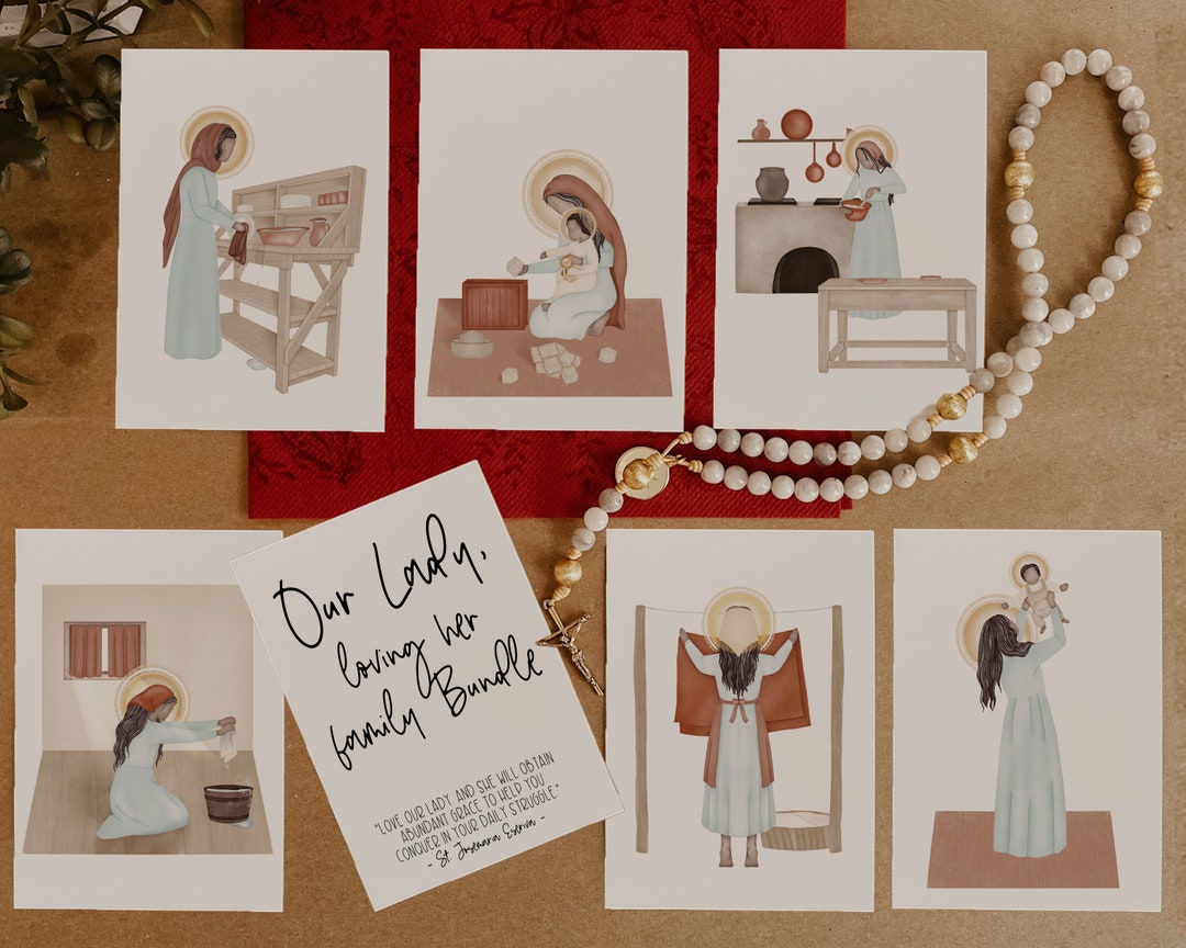 Our Lady Loving Her Family | BUNDLE | Saint Prints | Saint Cards ...
