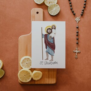 Saint Christopher Saint Print Saint Card Catholic Gift - Etsy